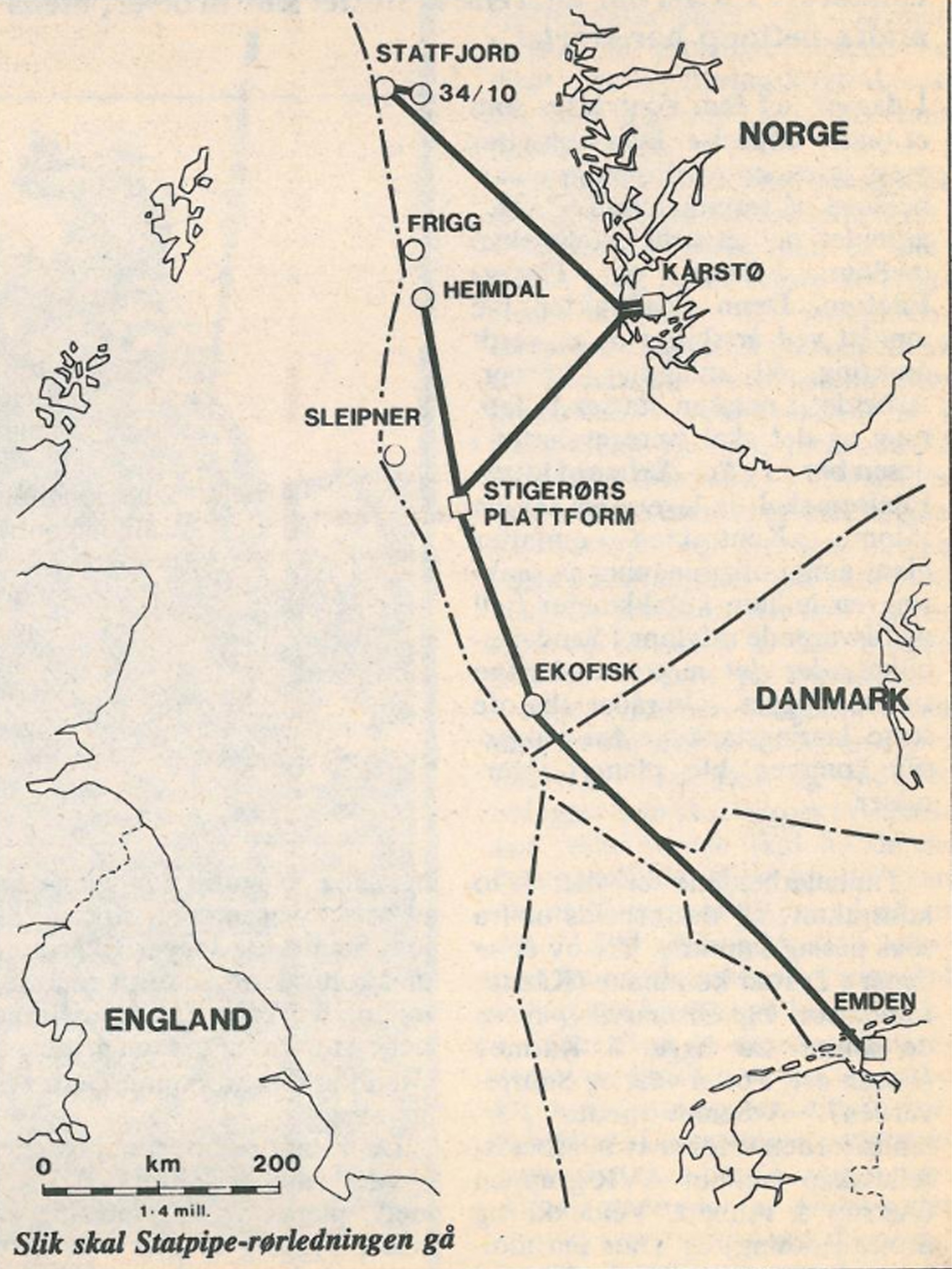 kart statpipe – Statfjord